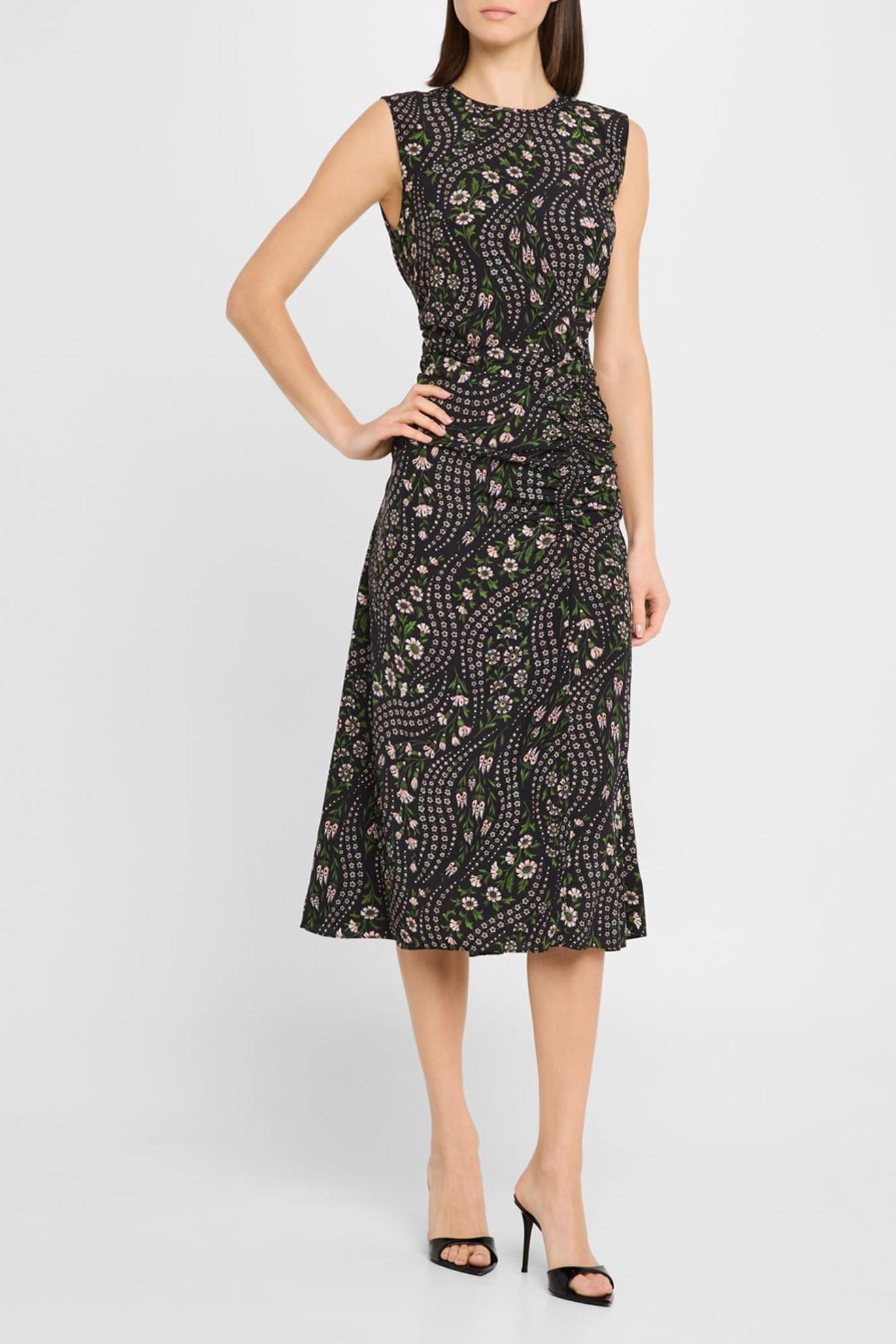 Viviana Floral Silk Midi Dress - Veronica Beard – Tocca Finita