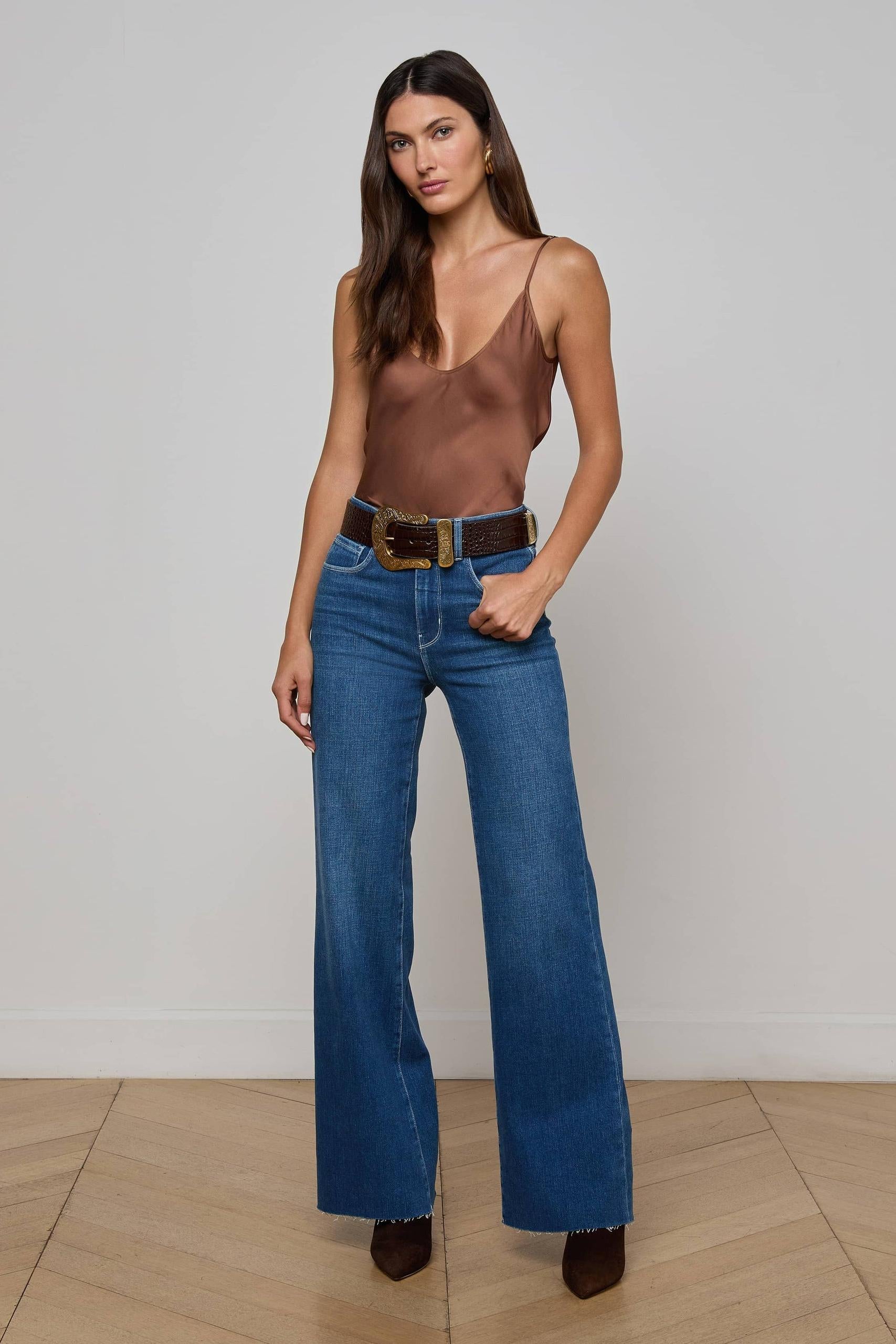 Gwenna Wide-Leg Jean Gage - L'Agence – Tocca Finita