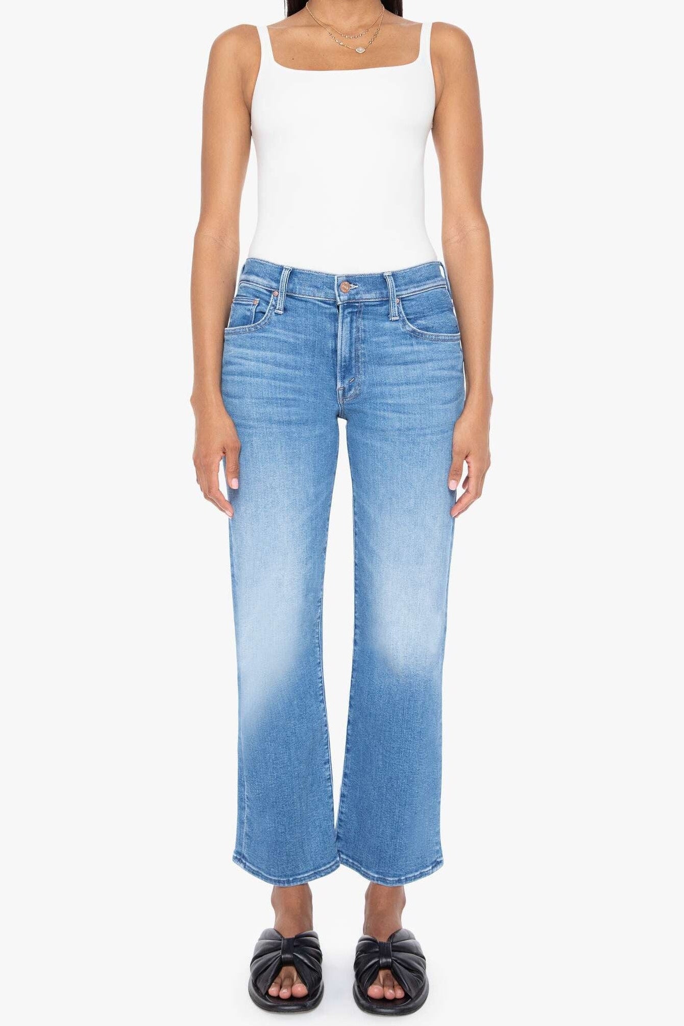 Mid Rise Rambler Zip Ankle in Out of the Blue - Mother – Tocca Finita