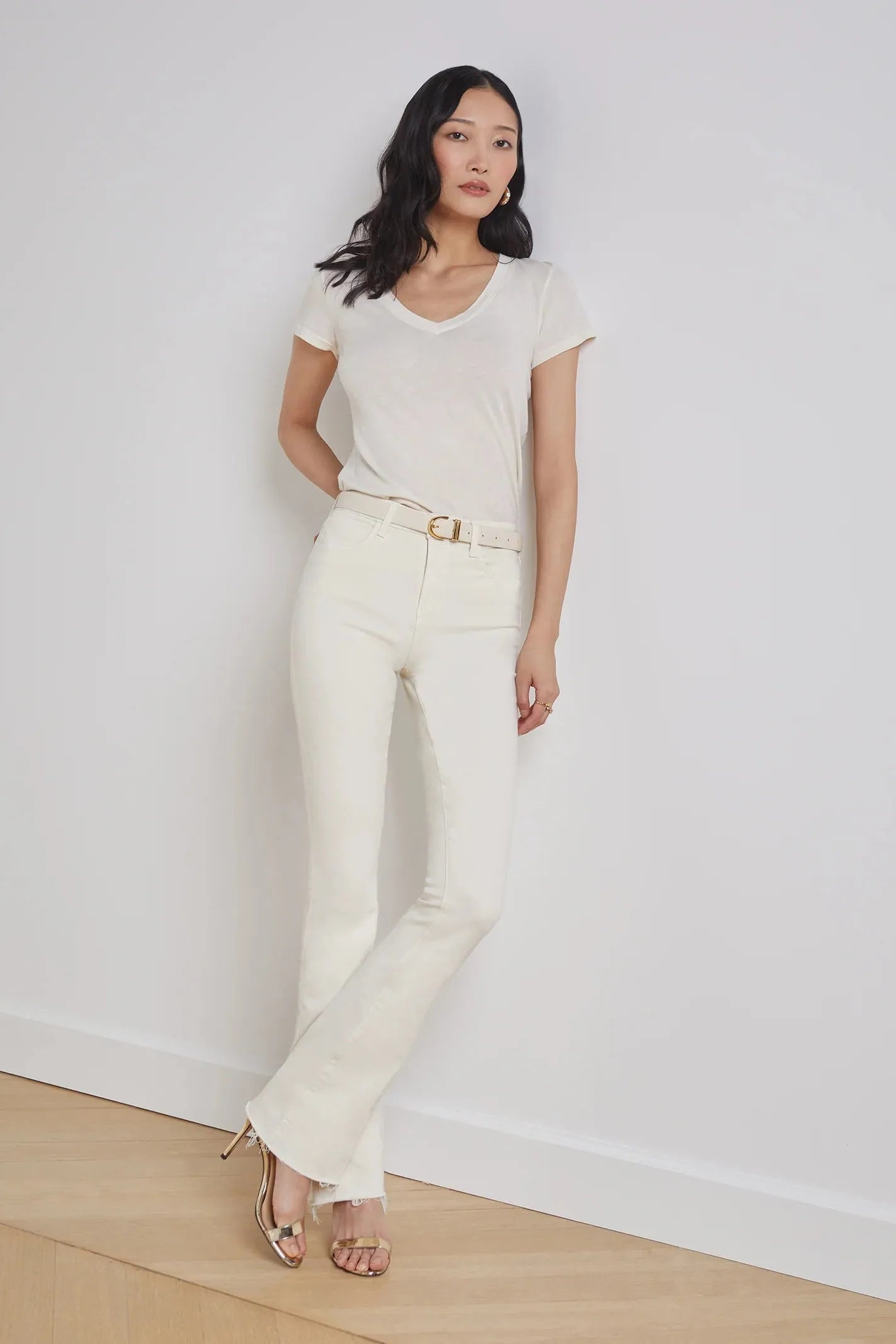 Ruth High Rise Straight Leg In Vintage White - L'Agence – Tocca Finita